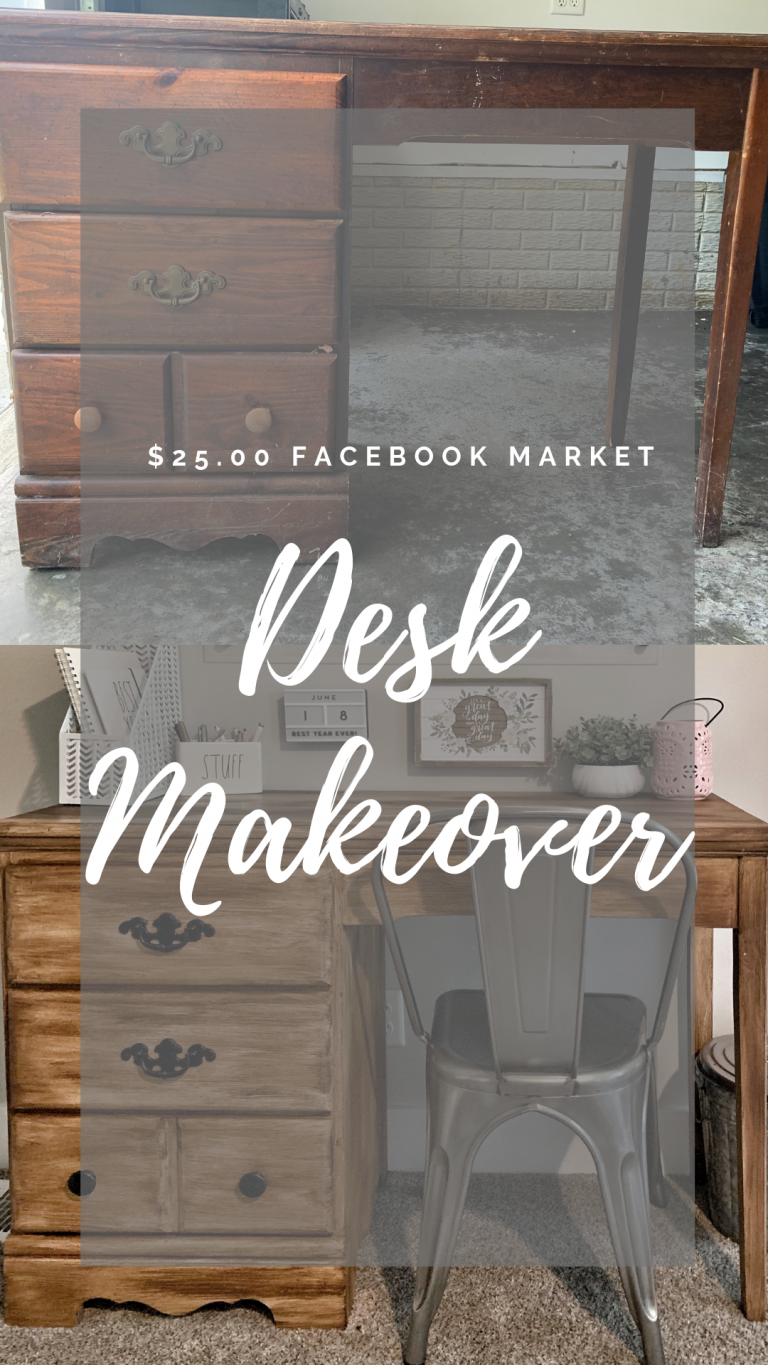 Old Desk Makeover - Faux Home Office! - Home With Krissy