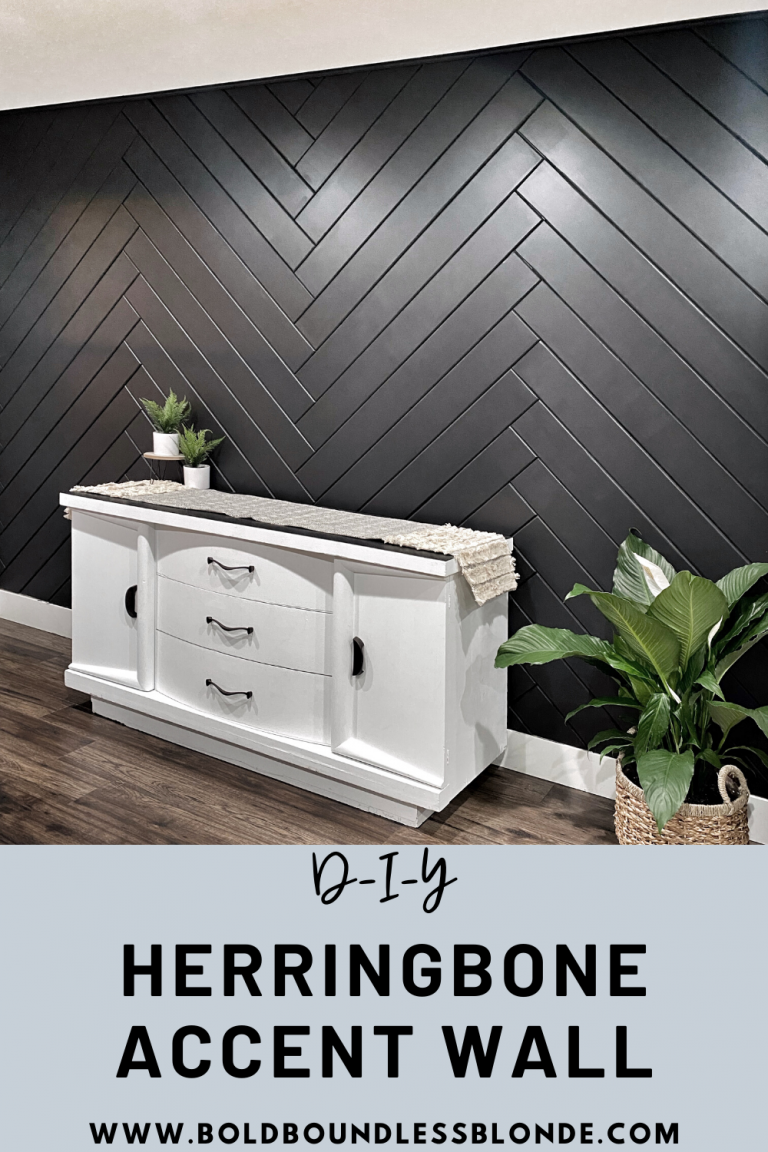 Herringbone Accent Wall - DIY - Home With Krissy