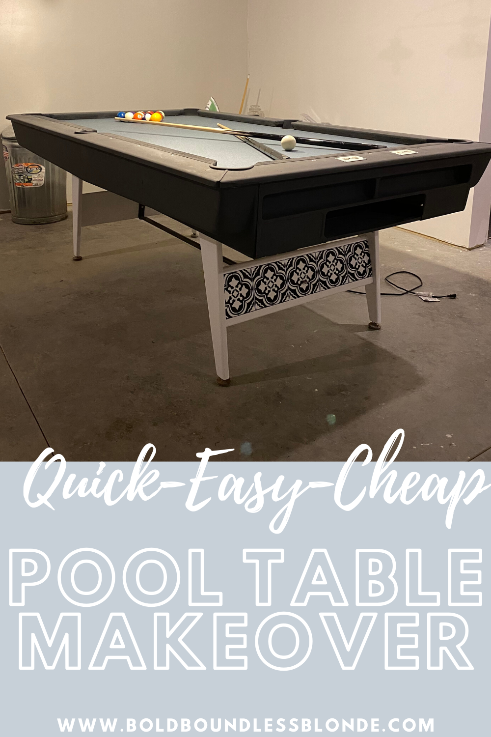 POOL TABLE MAKEOVER - Home With Krissy