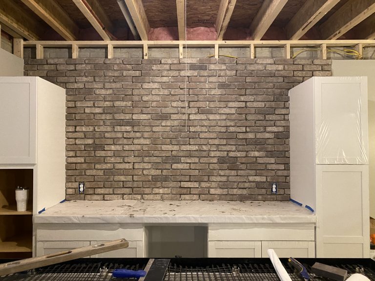 BRICK BACKSPLASH - DIY - Home With Krissy