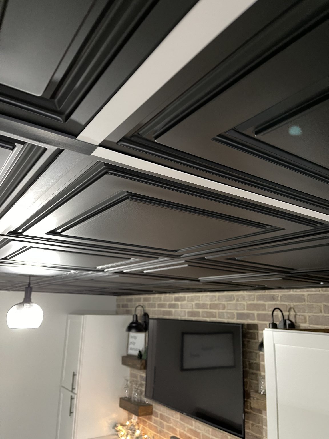 A Gorgeous Black Ceiling? In a BASEMENT? Of Course! - Home With Krissy