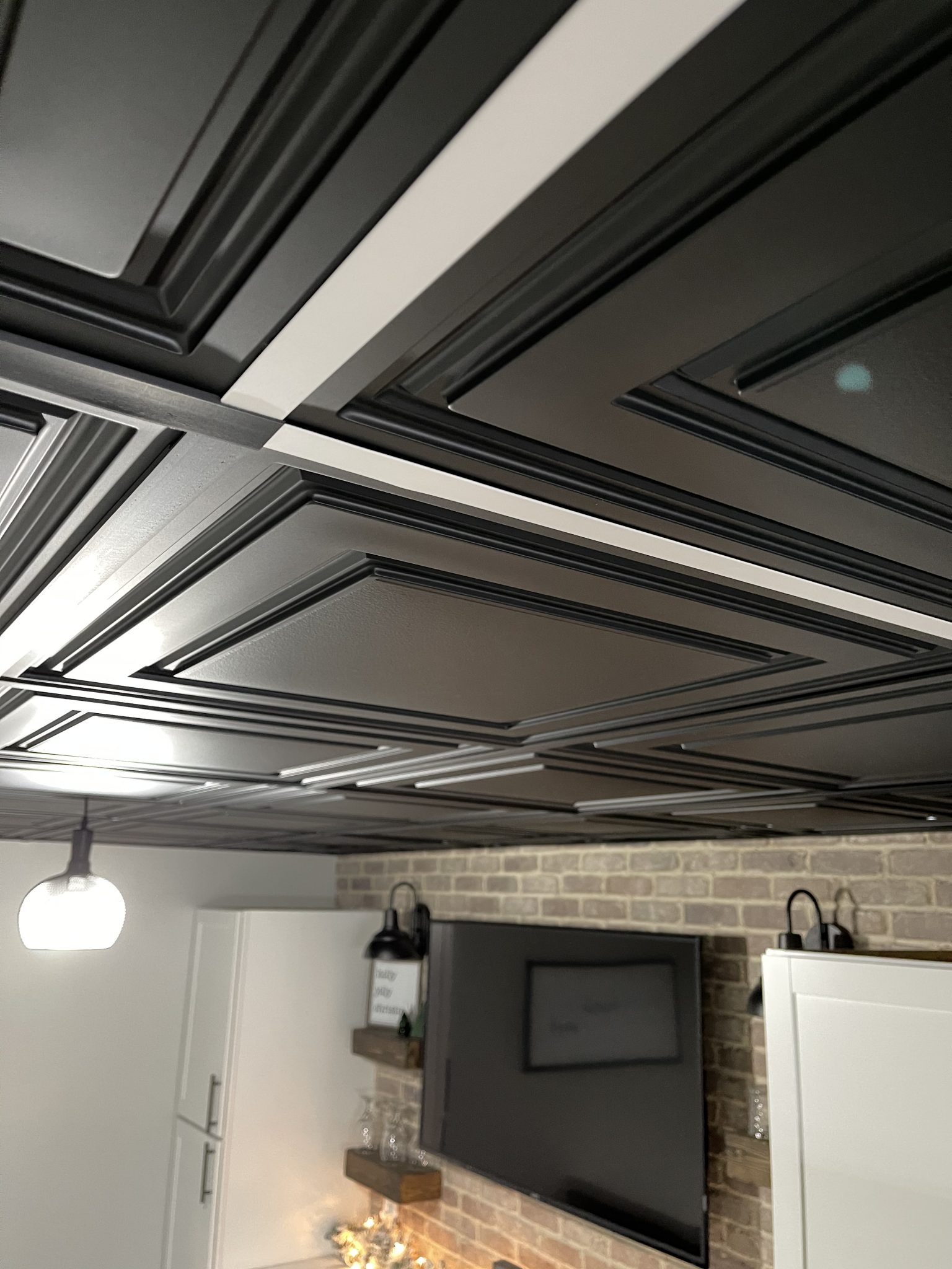 A Gorgeous Black Ceiling? In a BASEMENT? Of Course! - Home With Krissy