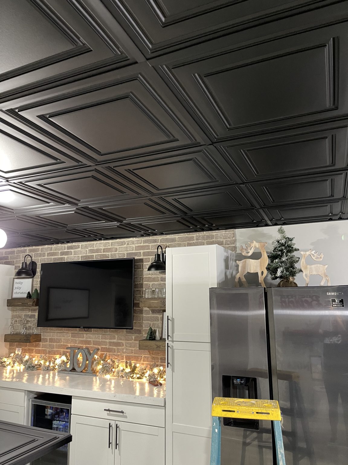 A Gorgeous Black Ceiling? In a BASEMENT? Of Course! - Home With Krissy